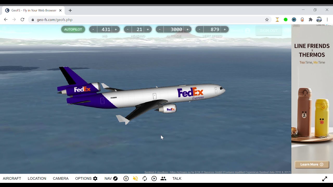 [GeoFS] 大島空港ー羽田空港 FedEx MD-11F - YouTube