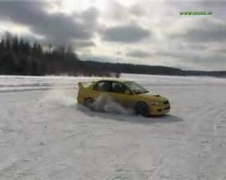 Snow drifting with Volvo and Evo 7, Snö Race - YouTube