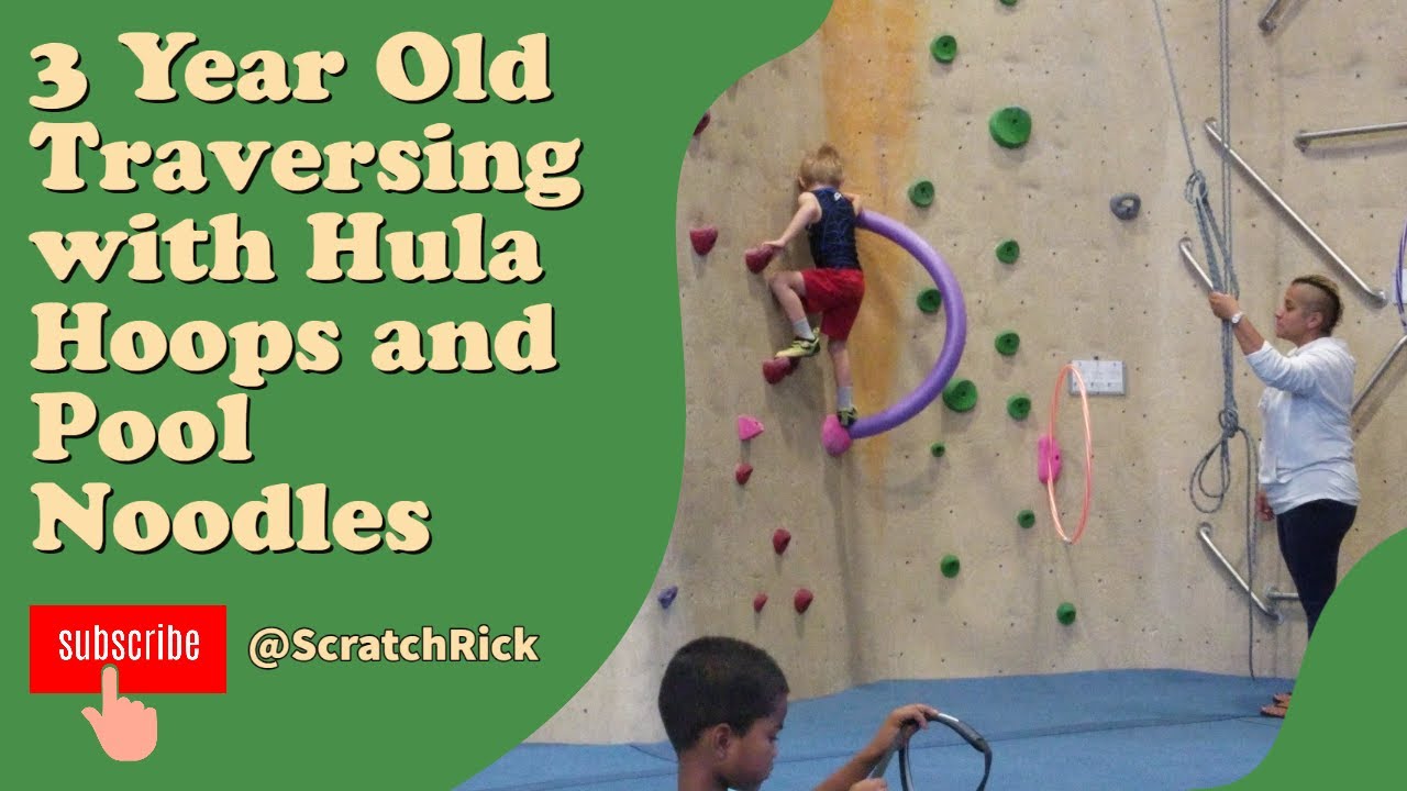 Rock Traverse Climbing Training - Hula Hoops & Pool Noodles - YouTube