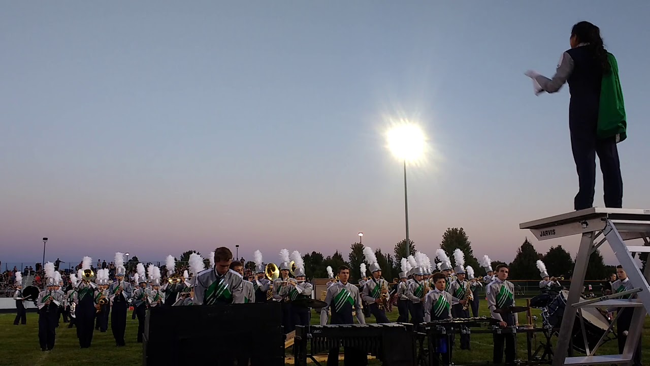 Mountain view marching band 2018 first game - YouTube