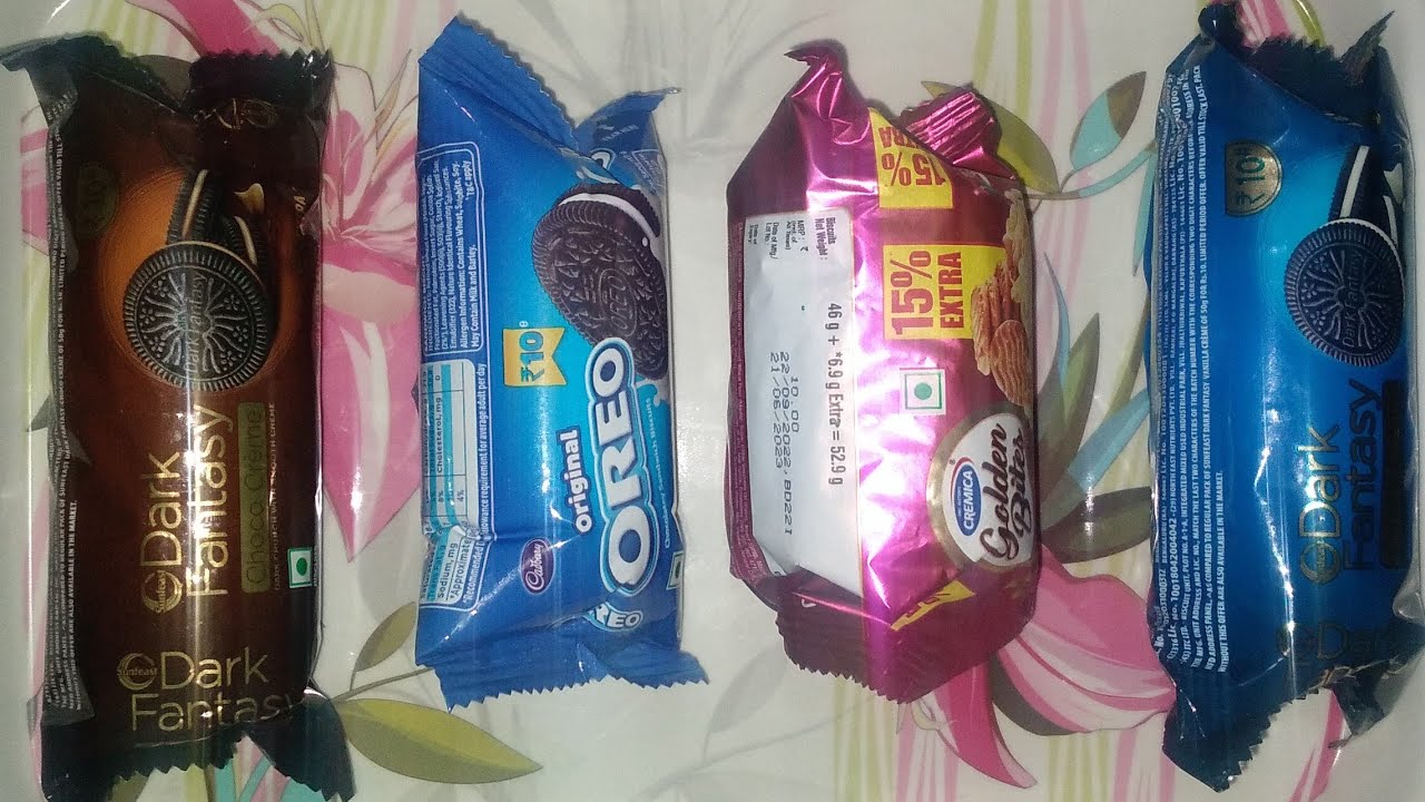 orio, Dark fantasy vanilla cream, Dark fantasy chocolate, golden bite ...