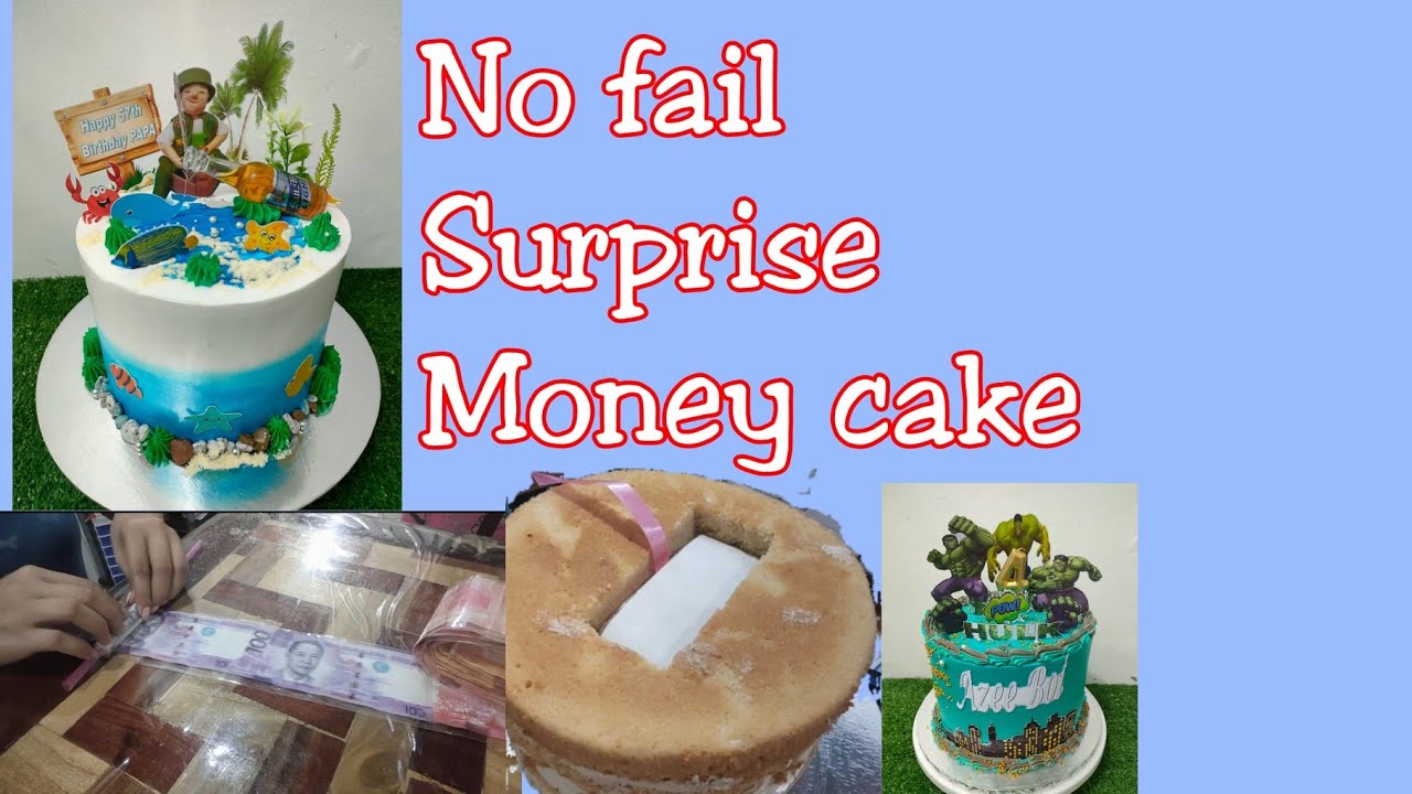 How to make surprise money cake, no fail, fast and easy technique - YouTube