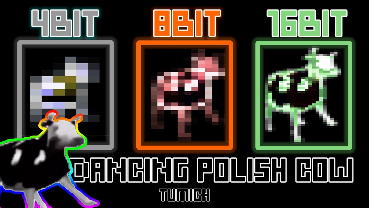 4 Bit Variations of Dancing polish cow in 68 sec | 4bit, 8bit, 16bit ...