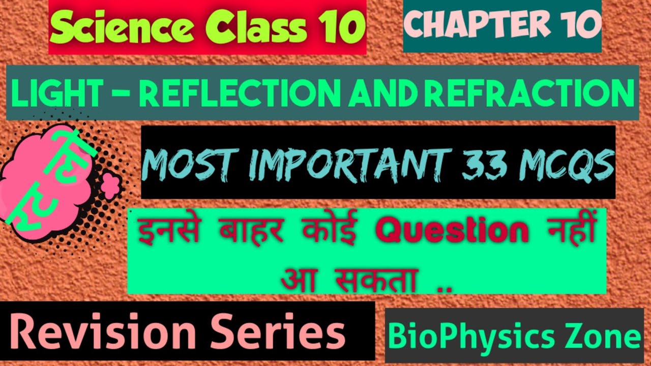 MCQs | Light Reflection and refraction | Chapter 10 | Class 10 - YouTube