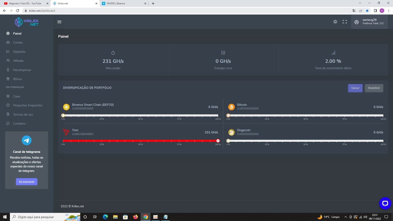 Krilex.net MINERADORA (BTC) (DOGE) (TRX) $ 6 DOLAR BONUS 120GH/s PODER ...