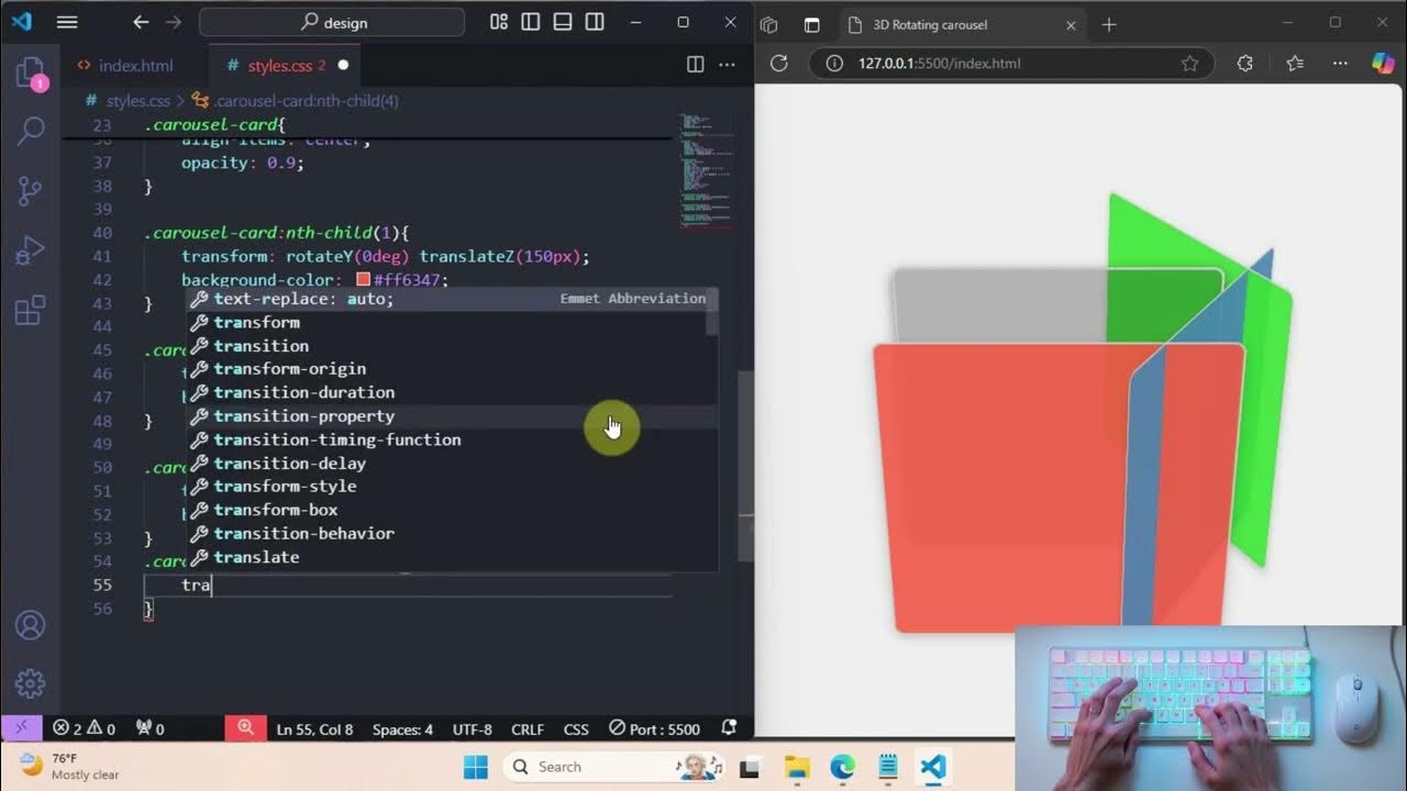 Creating a 3D Rotating Carousel with CSS & HTML - YouTube