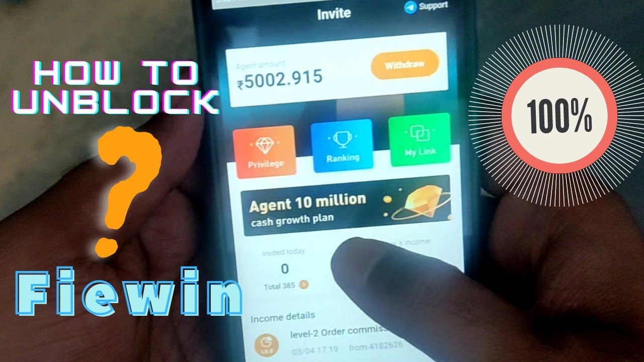 How to unblock Fiewin account || Trick to unblock Fiewin || 100% ...
