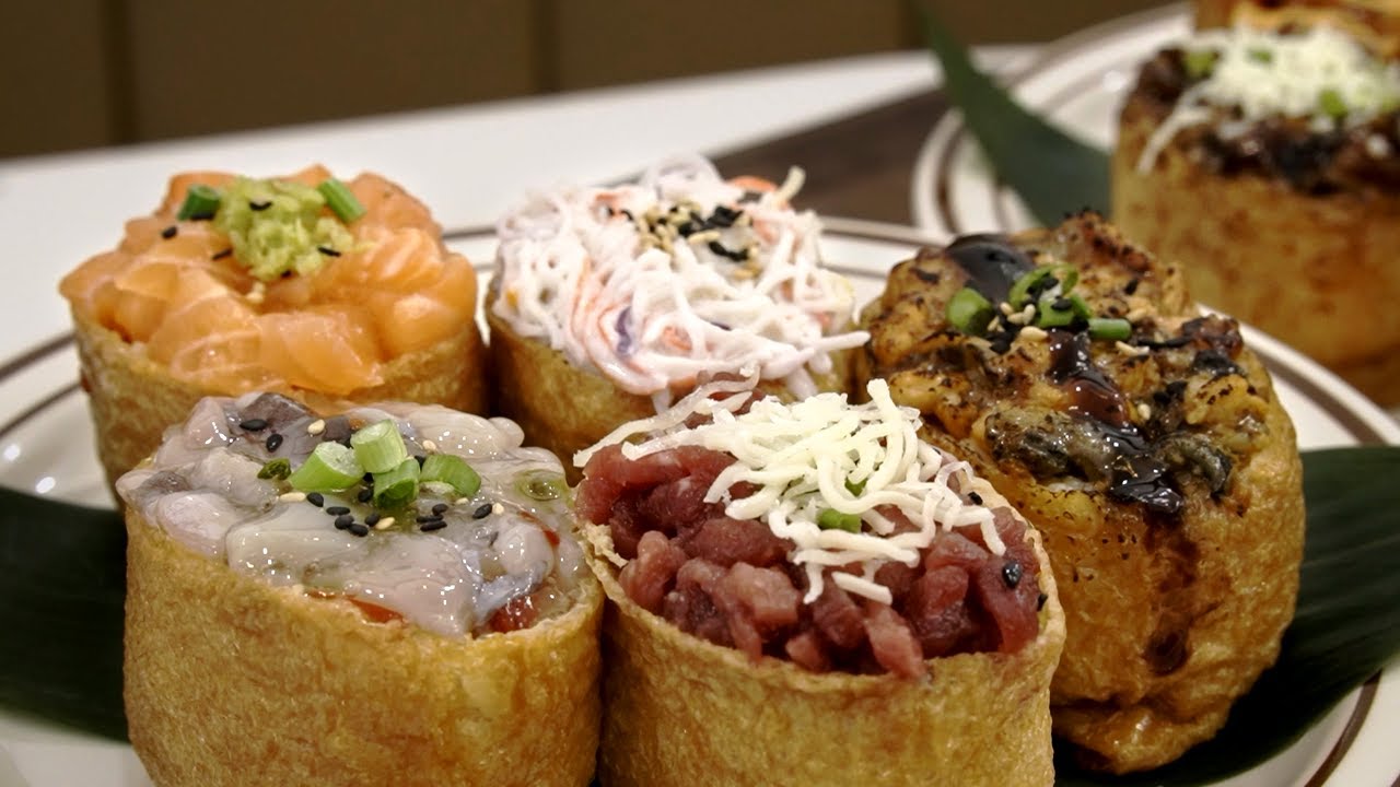 Amazing! 10 Different Toppings for Inari Sushi - YouTube