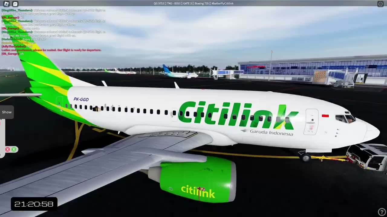 ROBLOX Airline Flight Review | Citilink Indonesia | Boeing 737-500 ...