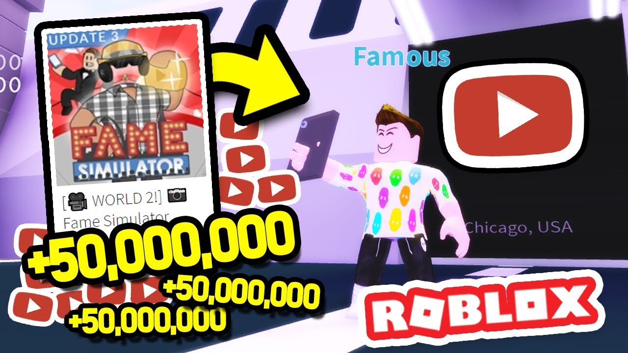 GAINING 50 MILLION SUBS IN WORLD 2 in ROBLOX FAME SIMULATOR - YouTube