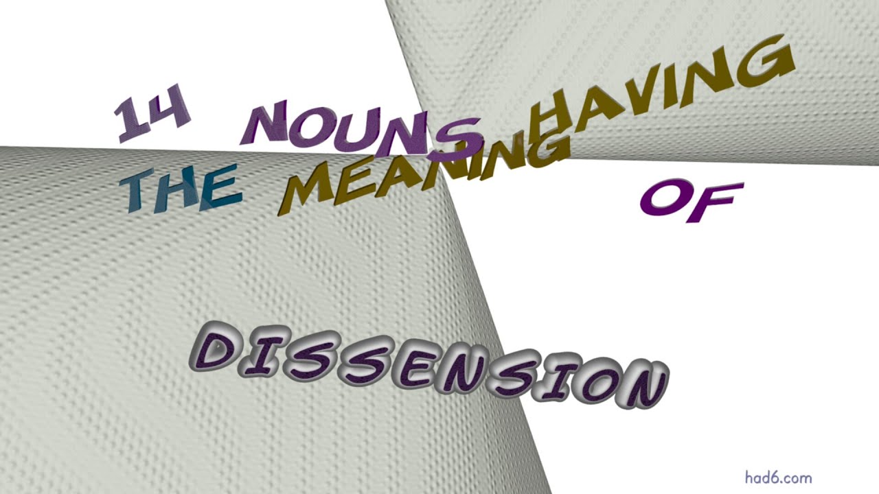 dissension - 15 nouns which mean dissension (sentence examples) - YouTube