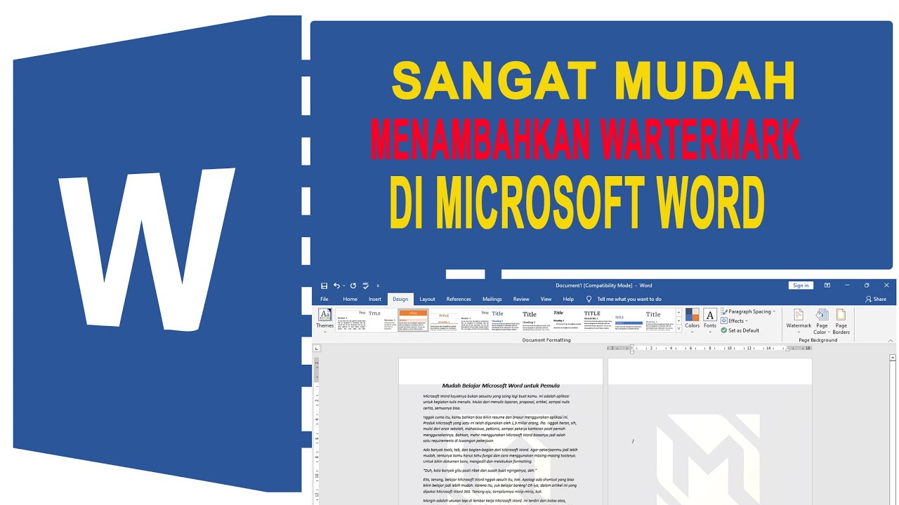 membuat watermark (logo atau tulisan kedalam Teks) | Tutorial Ms Word ...