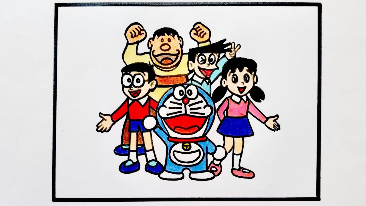 How To Draw Doraemon and His Friends || Doraemon and Characters Drawing ...