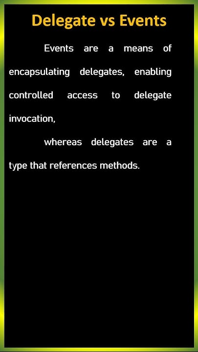 Delegates vs Events in C# | Understanding the Key Differences and Use ...