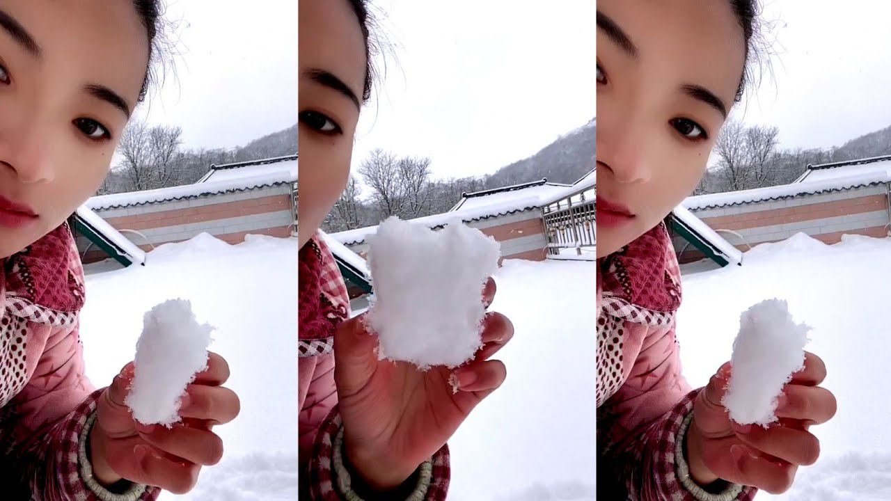REAL SNOW EATING 2022 / SNOW ICE / ICE EATING - YouTube