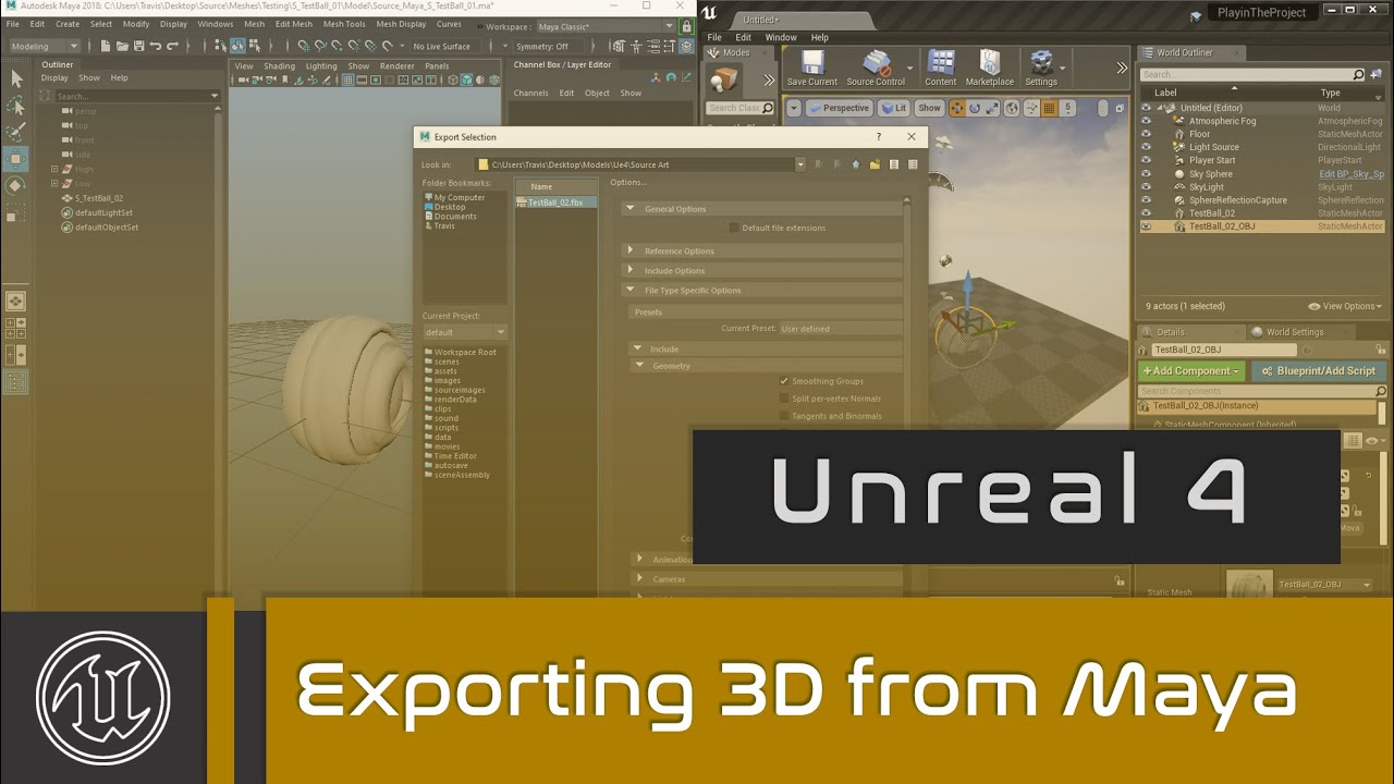 UE4 - Exporting 3D from Maya - YouTube