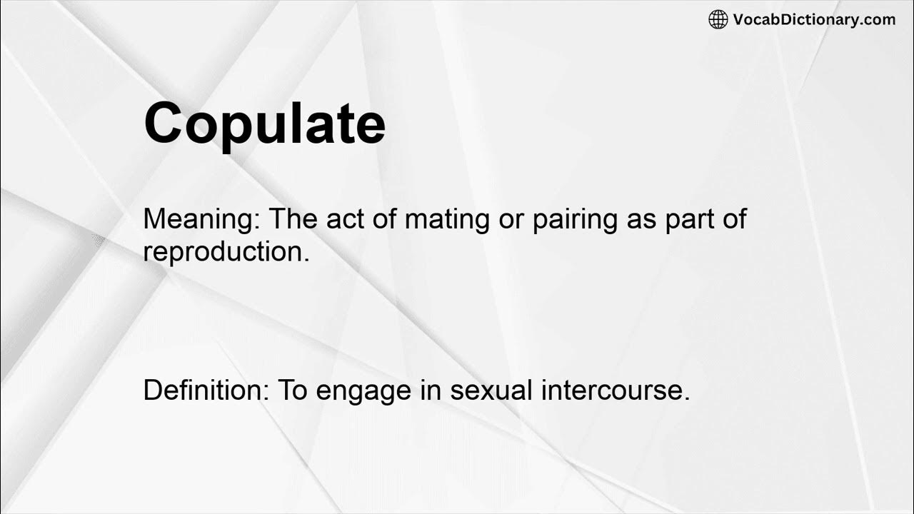 Copulate Meaning - YouTube