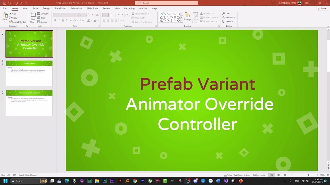 Prefab Variant and Animator Override Controller - YouTube