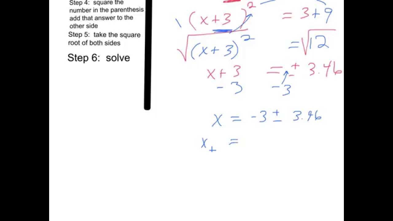 complete the square with decimal answers - YouTube
