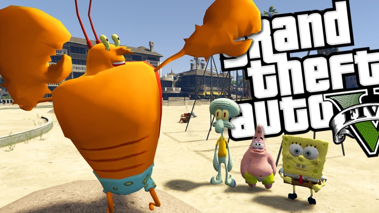 SPONGEBOB'S "LARRY THE LOBSTER" MOD (GTA 5 PC Mods Gameplay) - YouTube