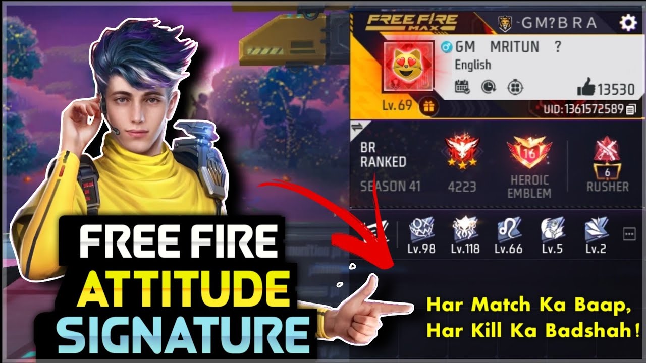Top 20 Attitude Signatures Of Your Free Fire Profile 🤯🔥 Free Fire ...
