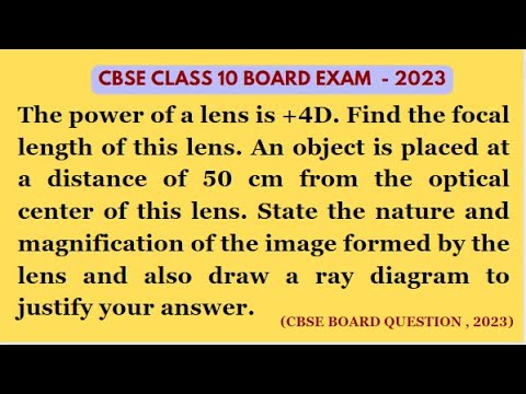 The power of a lens is +4D. Find the focal length of this lens. # ...