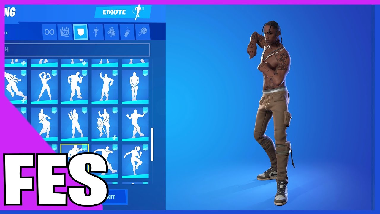 Fortnite Travis Scott Skin With all my Fortnite Dances & Emotes! - YouTube