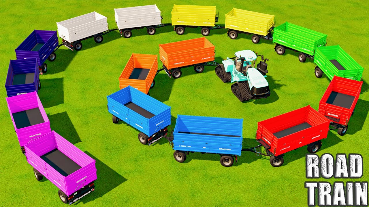 Tractors With COLORS! HUGE CASE Tractors + Multi Trailer Madness–FS22 ...