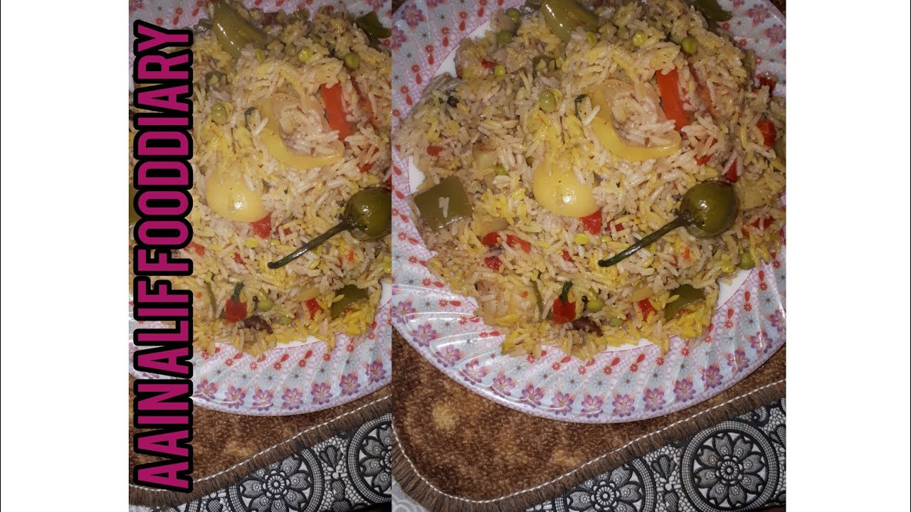 Colorfull Vegetable Rice | Vegetable Pulao/ Pilaf | Aain Alif Food ...
