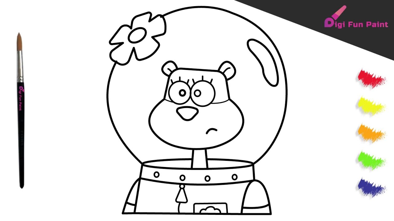 Cara menggambar Sandy Cheeks | Mewarnai simpel dan mudah - YouTube