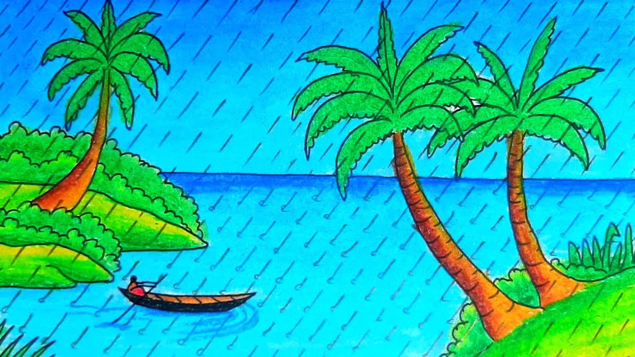 Rainy season drawing -Rainy season | Rainy season drawing sketches ...