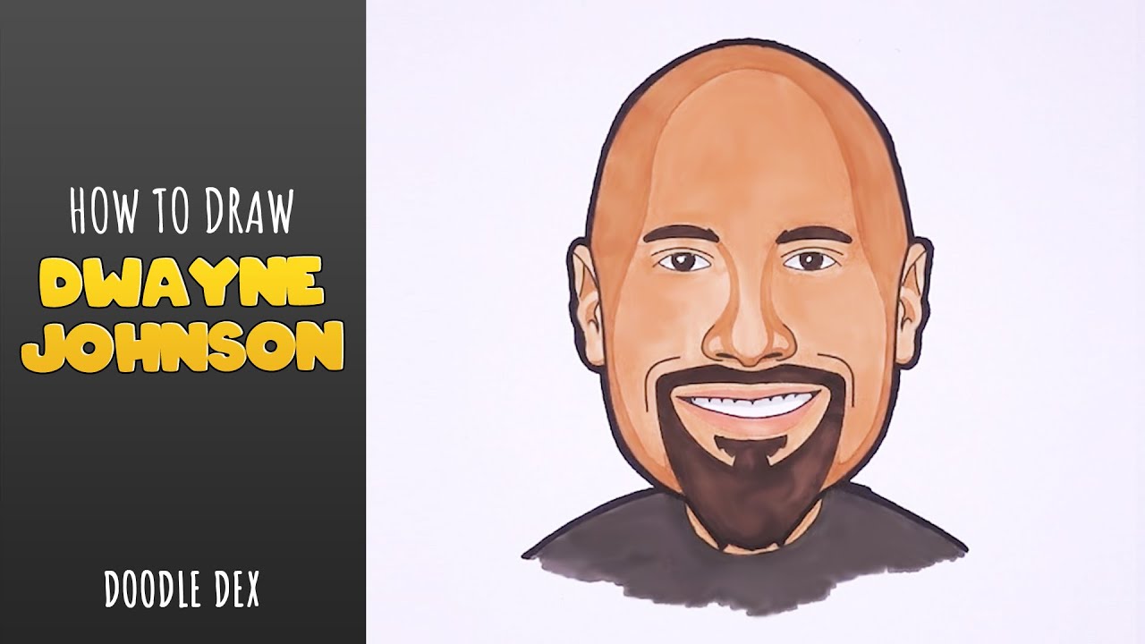 How To Draw Dwayne Johnson THE ROCK (step by step tutorial) - YouTube