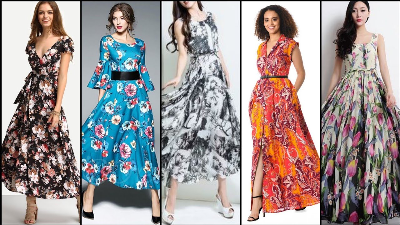 Gorgeous And Fabulous Stylish Floral Print Chiffon Long Maxi Dress ...
