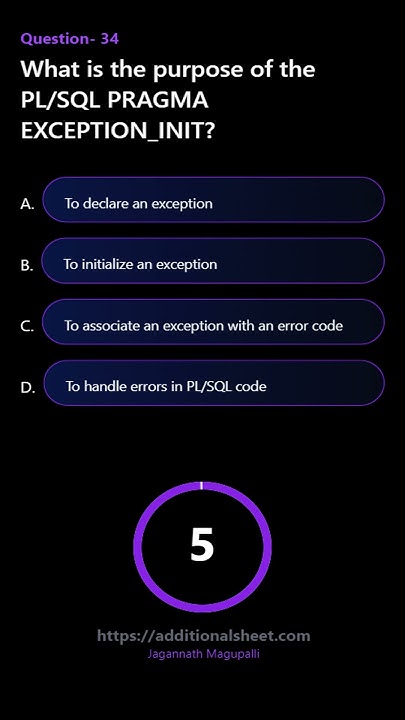 What is the purpose of the PL SQL PRAGMA EXCEPTION INIT - YouTube