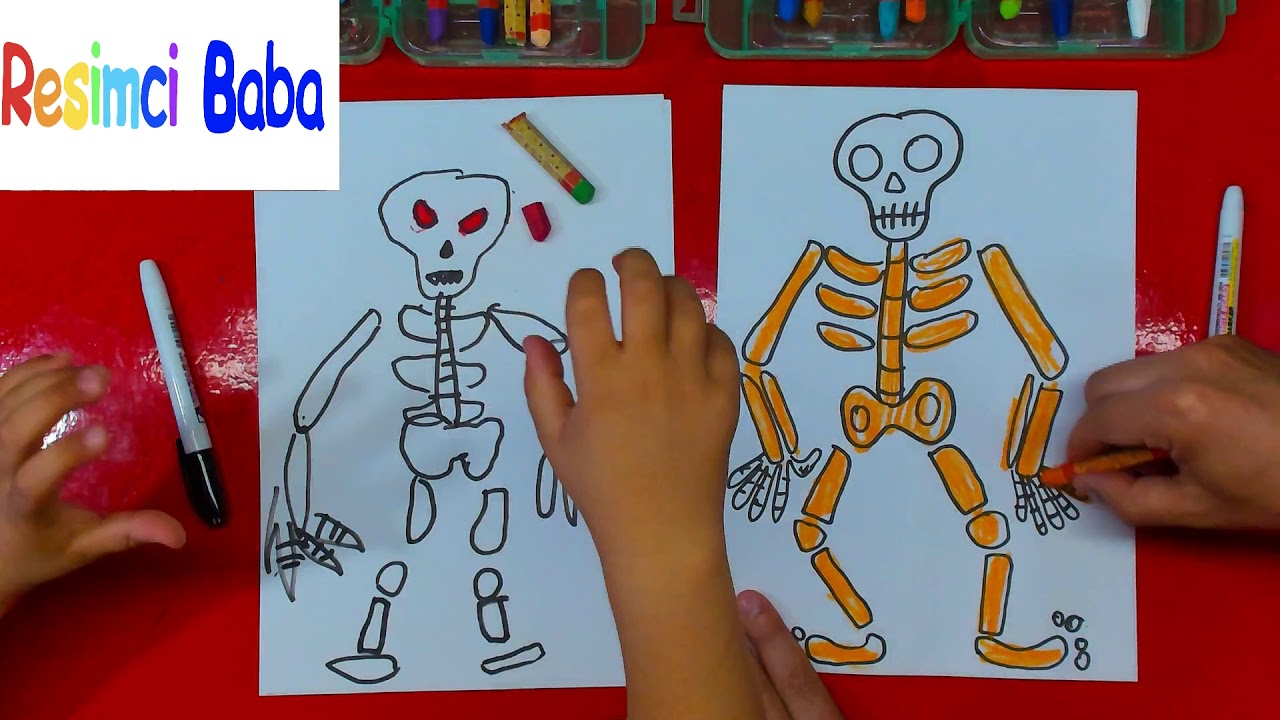 İskelet Resmi Nasıl Çizilir? how to draw skeleton - YouTube