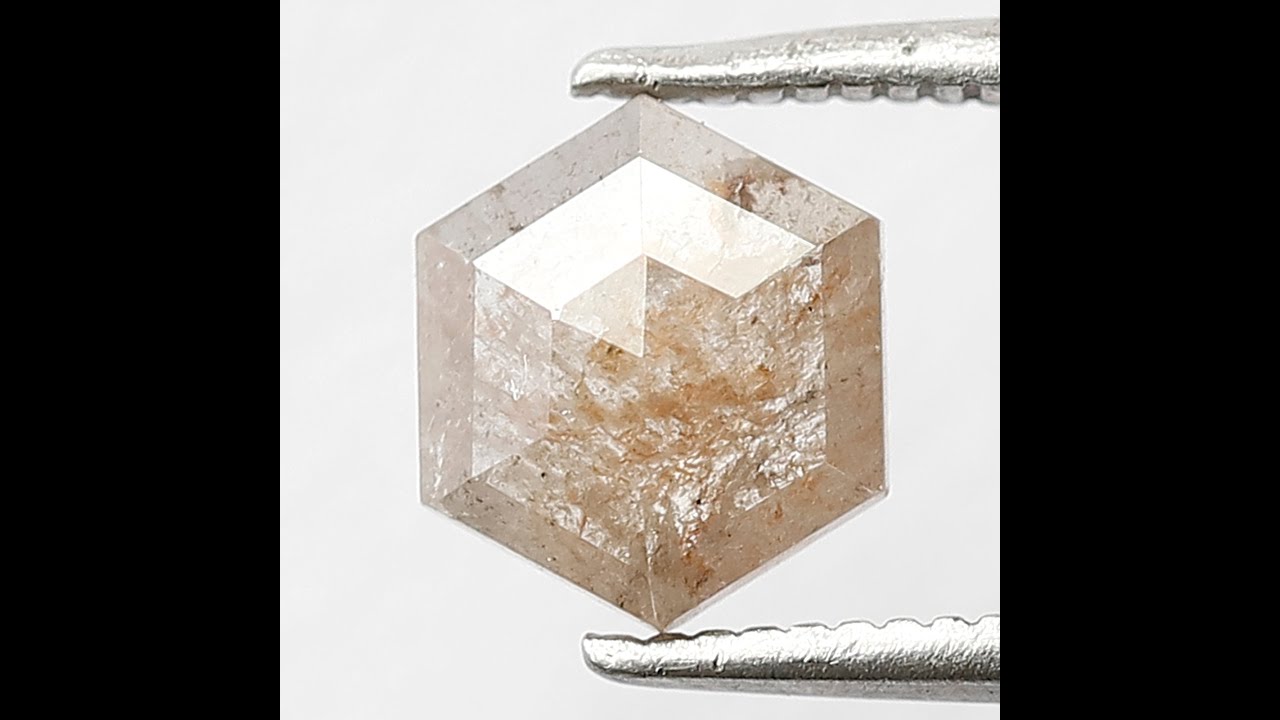 1.01 CT Reddish Grey Hexagon Diamond: Rustic Salt and Pepper Loose ...