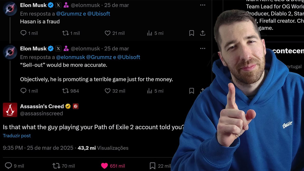 TJI COMENTA A UBISOFT A DESTRUIR O ELON MUSK - YouTube