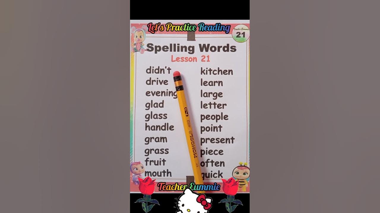 SPELLING WORDS LESSON 21 - YouTube