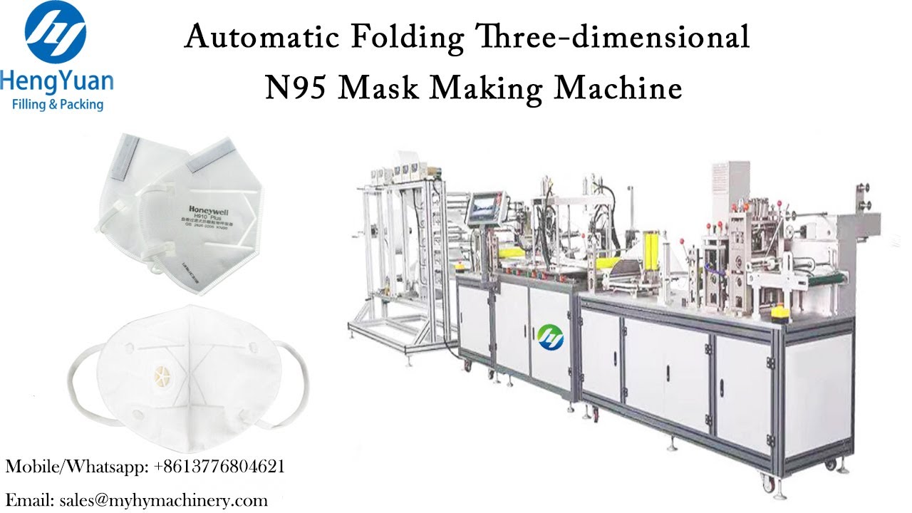 Automatic Folding Five Layers N95 Mask Forming and Earloop Wiring Machine - YouTube