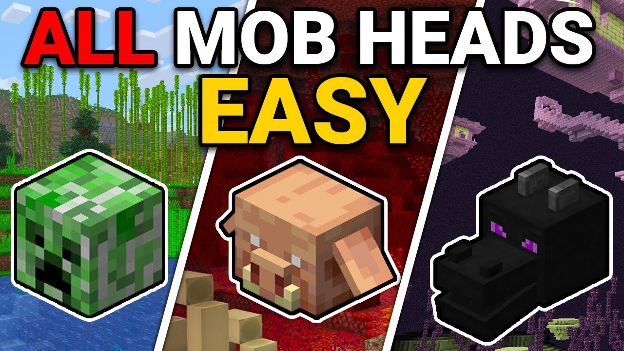 How to EASILY get ALL MOB HEADS in Minecraft - YouTube