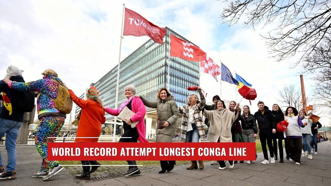TU/e World Record Attempt for the longest conga line (polonaise) - YouTube