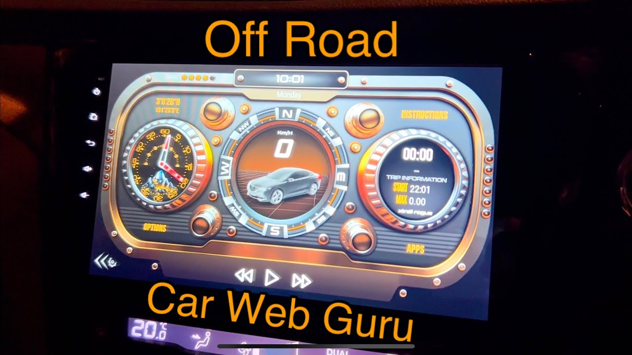 Review Offroad Theme from Car Web Guru for Android Head Unit - YouTube