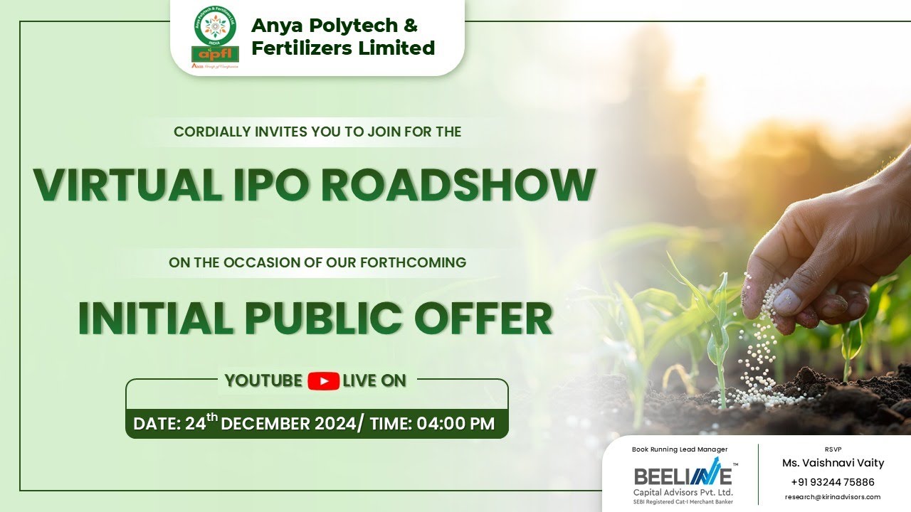 IPO Meet - Anya Polytech & Fertilizers Limited - YouTube