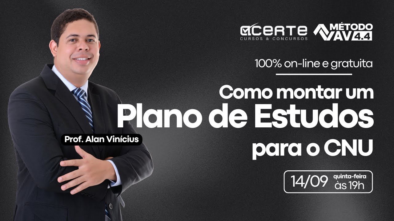 Como Montar o Plano de Estudos para o CNU - Evento AO VIVO e Gratuito ...