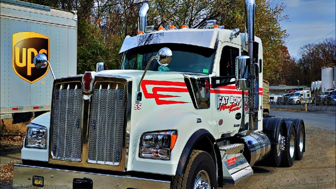 Installing a drop visor Kenworth w990 with Factory visor flat top day ...
