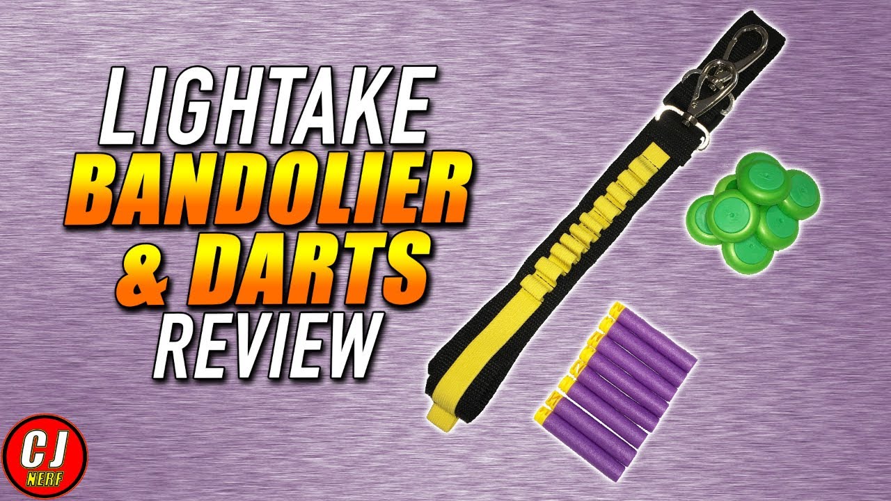 Lightake Nerf Review - Cheap Bandolier, Darts, And Vortex Disc's - YouTube