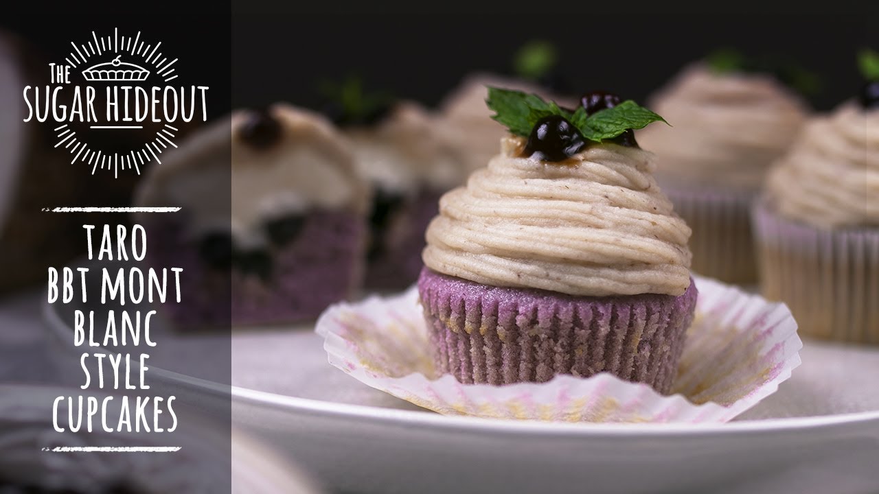 Taro BBT Mont Blanc Style Cupcakes - YouTube
