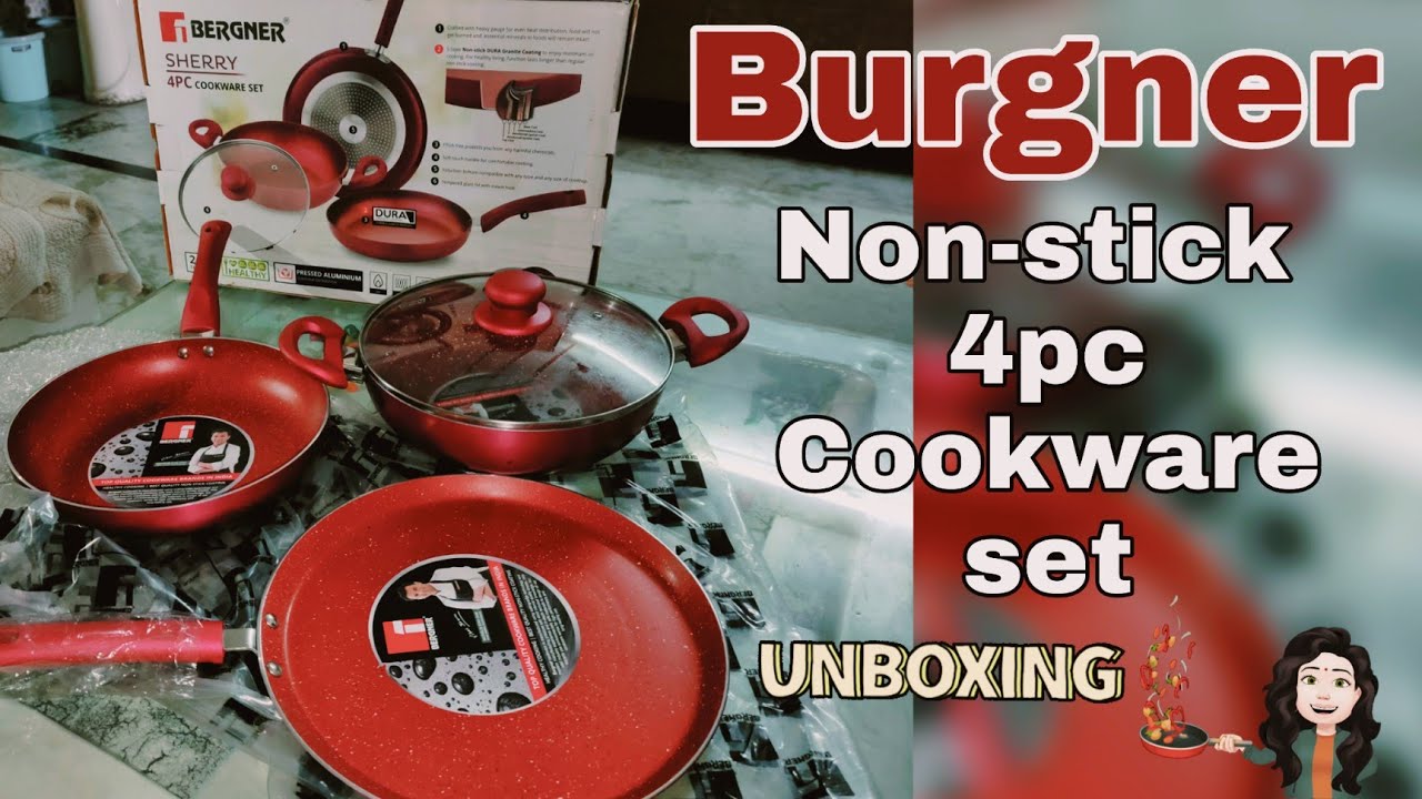 Bergner non stick cookware set unboxing - YouTube