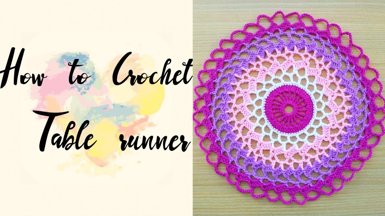 How to Crochet a Round Table Runner (3) - YouTube