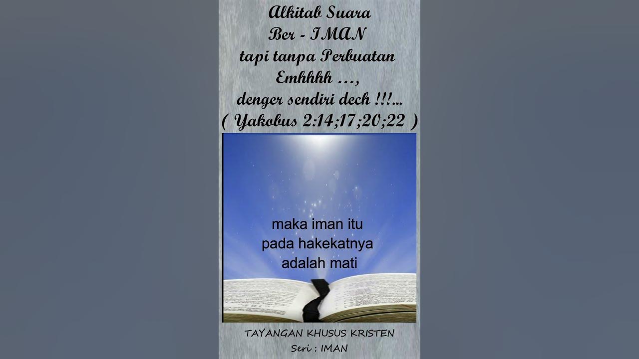 Alkitab Suara Yakobus 2:14;17;20;22 #Short - YouTube